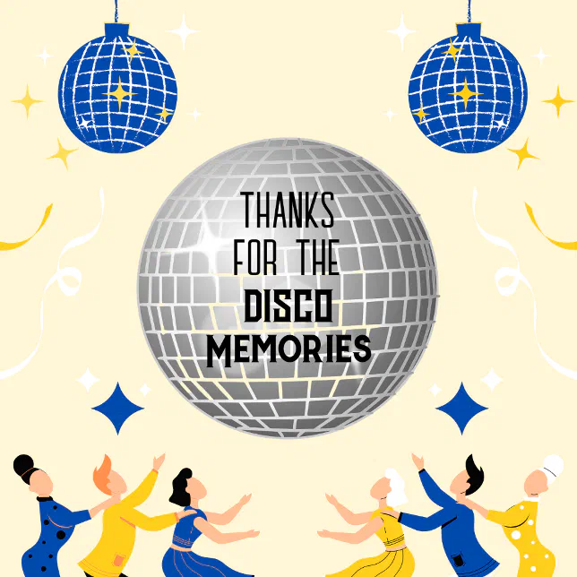 Thanks For Disco Memories Funny Retro Waterproof Labels | Zazzle