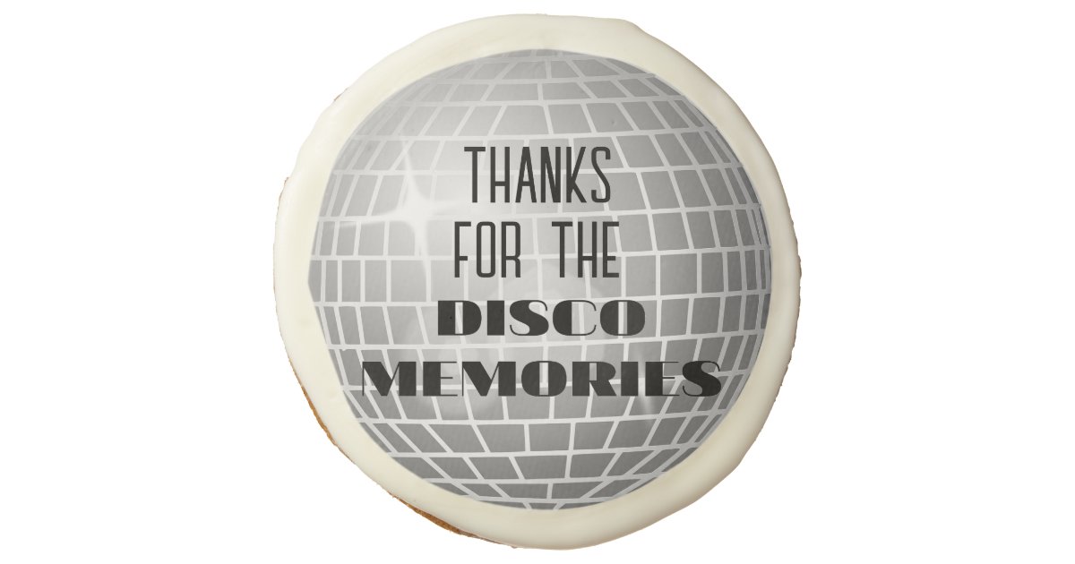 Thanks For Disco Memories Retro Birthday Favor Sugar Cookie | Zazzle