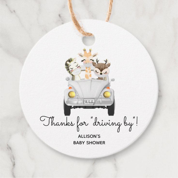 Thanks for Driving By Animals Favor Tag | Zazzle