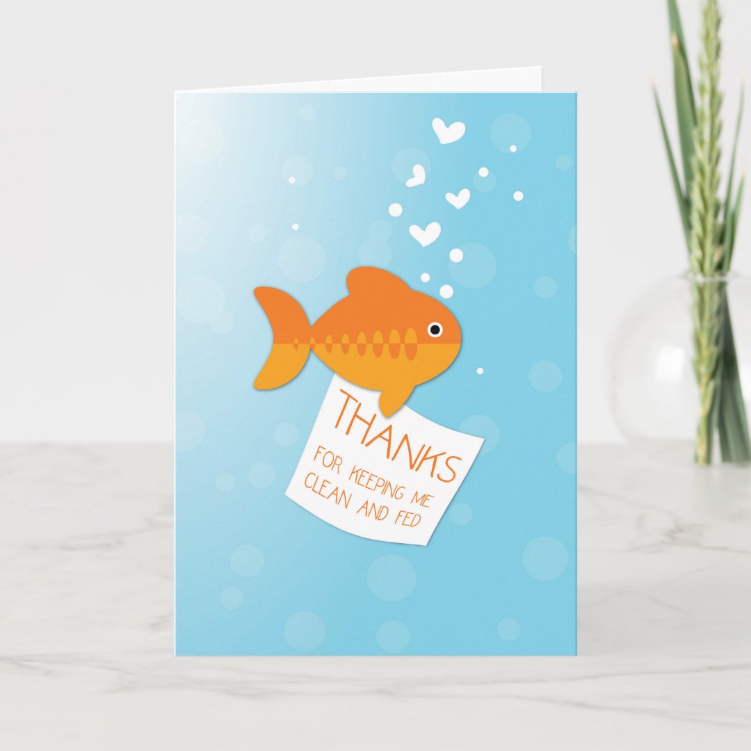 Thanks For Feeding Fish Thank You Card | Zazzle