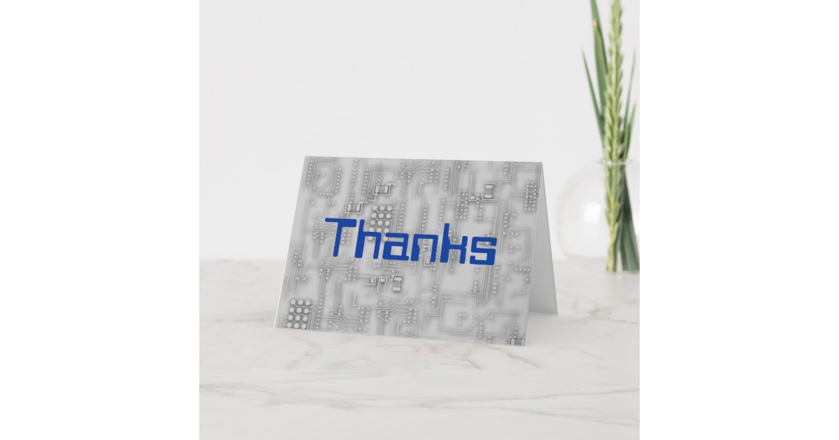 Thanks for fixing computer thank you card | Zazzle
