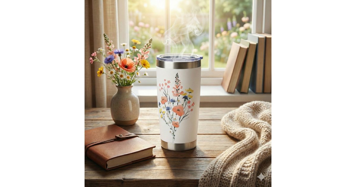 Thanks For Helping Me Bloom Thermal Tumbler | Zazzle