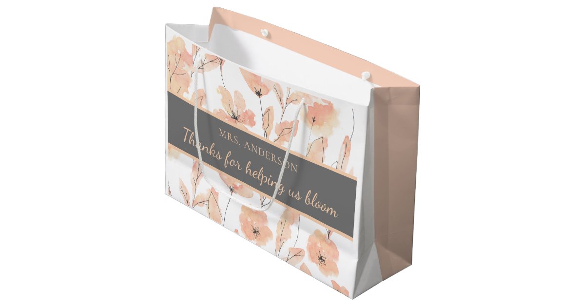 Thanks For Helping Us Bloom Gift Bag | Zazzle