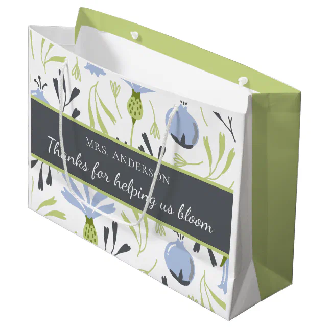 Thanks For Helping Us Bloom Teacher Gift Bag | Zazzle