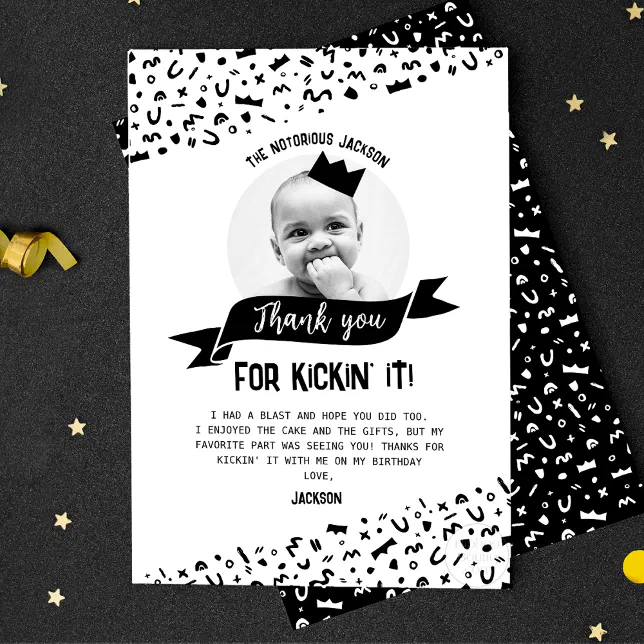 Thanks For Kickin' It With Me 90s Hip Hop Thank You Card | Zazzle