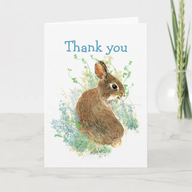 Thanks for Listening Cute Bunny Rabbit Thank You Card | Zazzle
