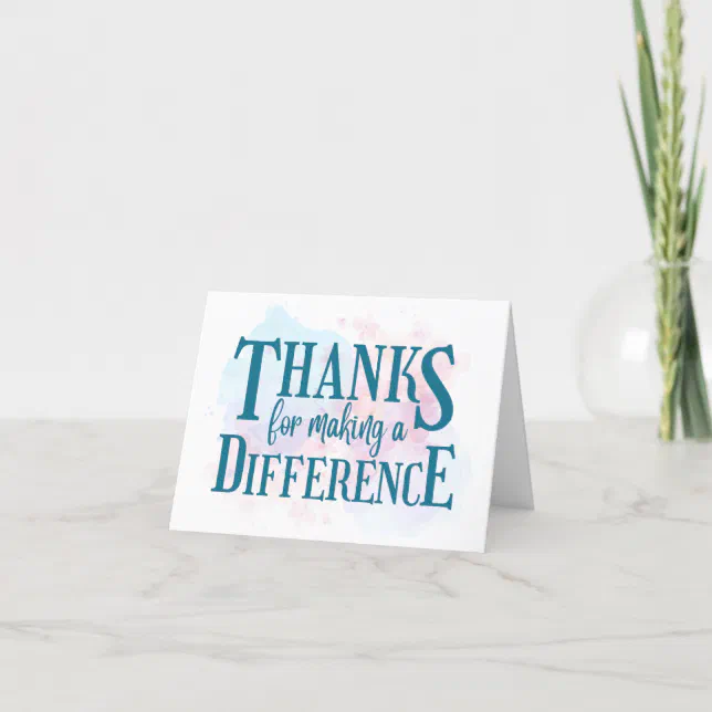Thanks for Making a Difference Thank You Card | Zazzle