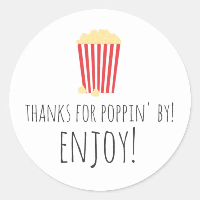 Thanks For Poppin' By Stickers | Zazzle