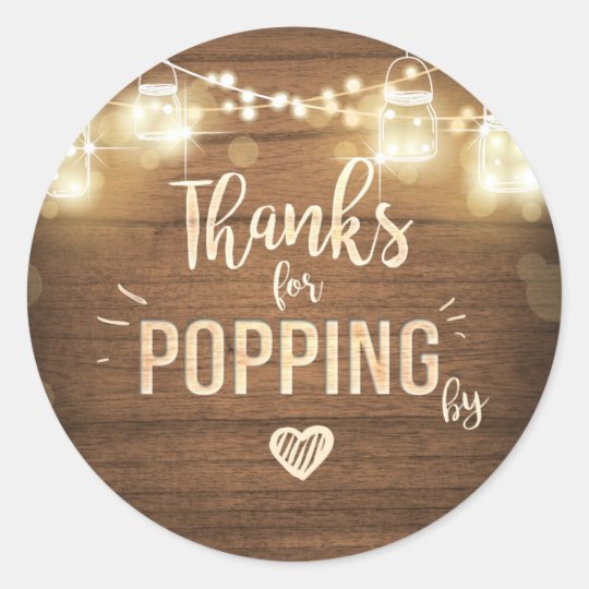 Thanks For Popping By Favor Tag Sticker Popcorn Zazzle