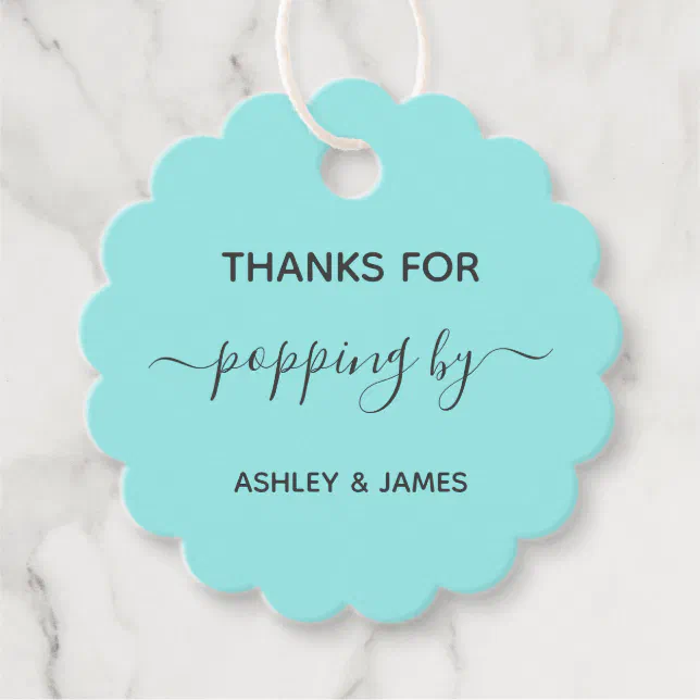 Thanks for Popping By Wedding Popcorn Gift Tag | Zazzle