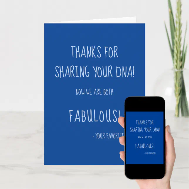 Thanks For Sharing Your DNA Funny Saying Blue Card | Zazzle