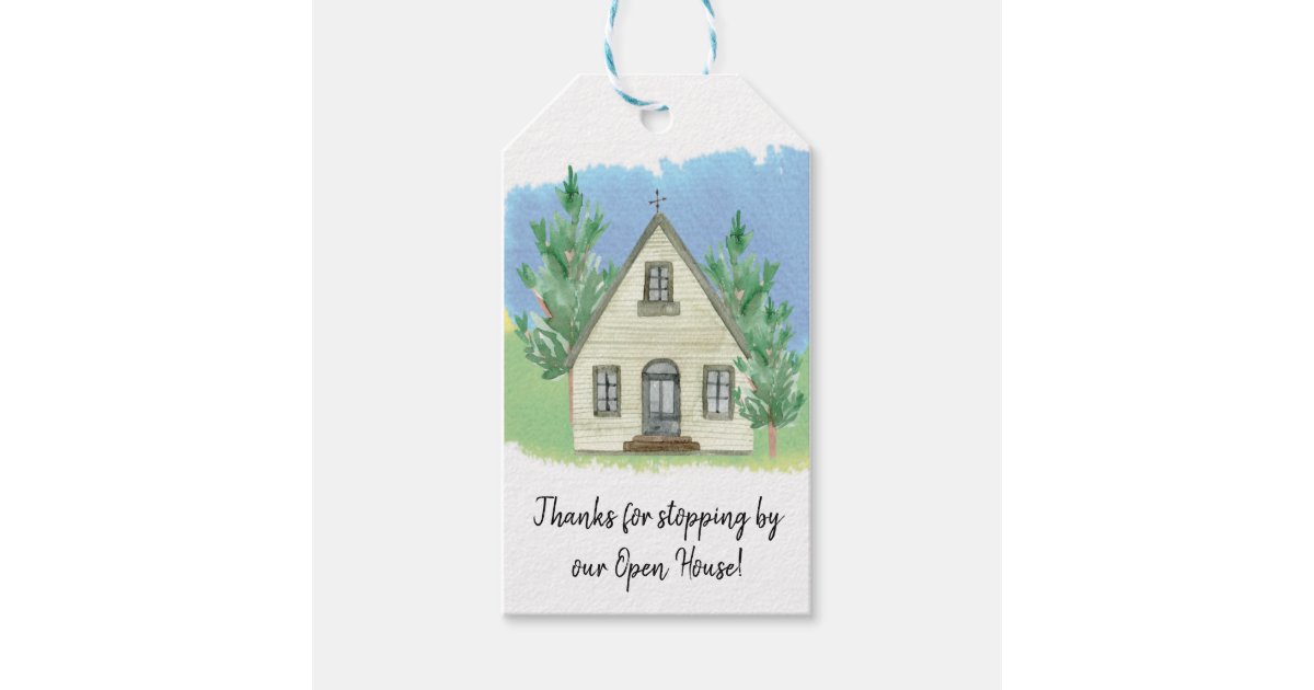 Thanks for Stopping By Open House Gift Tags | Zazzle