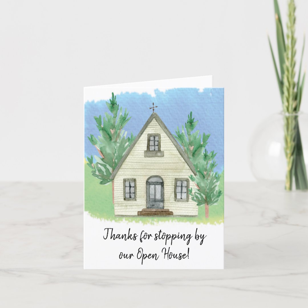 Thanks for Stopping By Our Open House Thank You Card | Zazzle