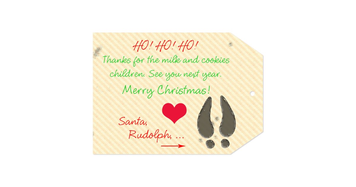 Thanks For The Milk Cookies From Santa Tag Card Zazzle thanks-for-the-milk-cookies-from-santa-tag-card-zazzle