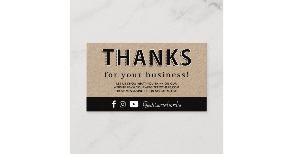 Thanks For Your Business Card | Zazzle