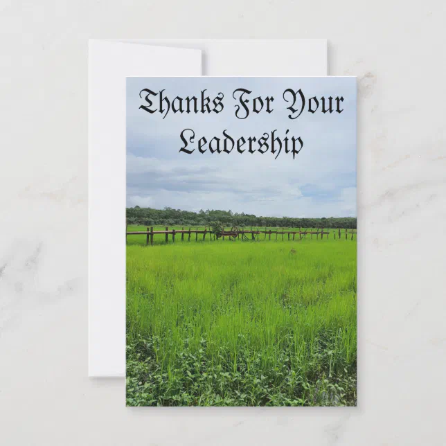 Thanks For Your Leadership Flat Thank You Card | Zazzle