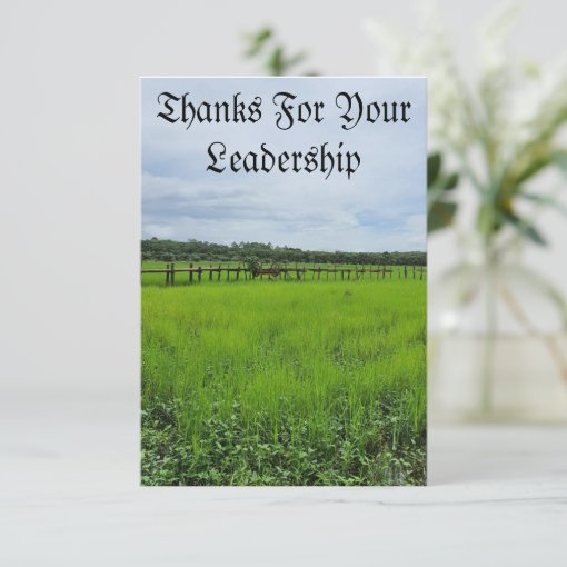 Thanks For Your Leadership Flat Thank You Card | Zazzle
