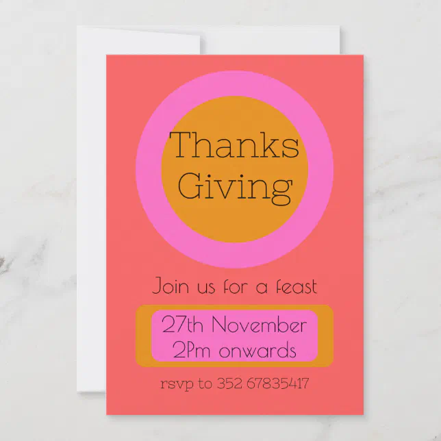 Thanks Giving Invitation | Zazzle