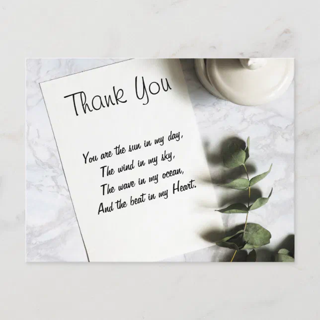 Thanks Greeting Postcard | Zazzle