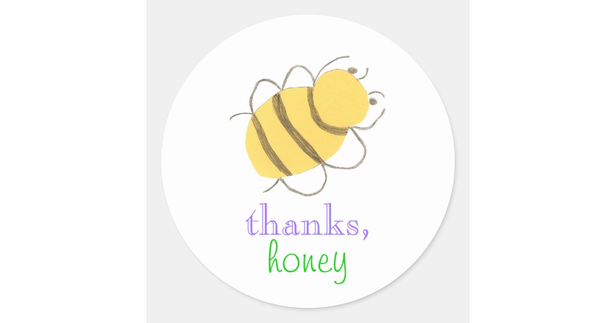 "Thanks honey" bee sticker | Zazzle