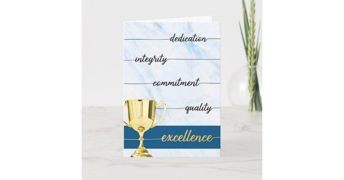Thanks - Integrity, Commitment, Excellence Thank You Card | Zazzle