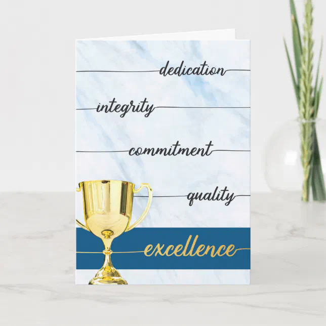 Thanks - Integrity, Commitment, Excellence Thank You Card | Zazzle