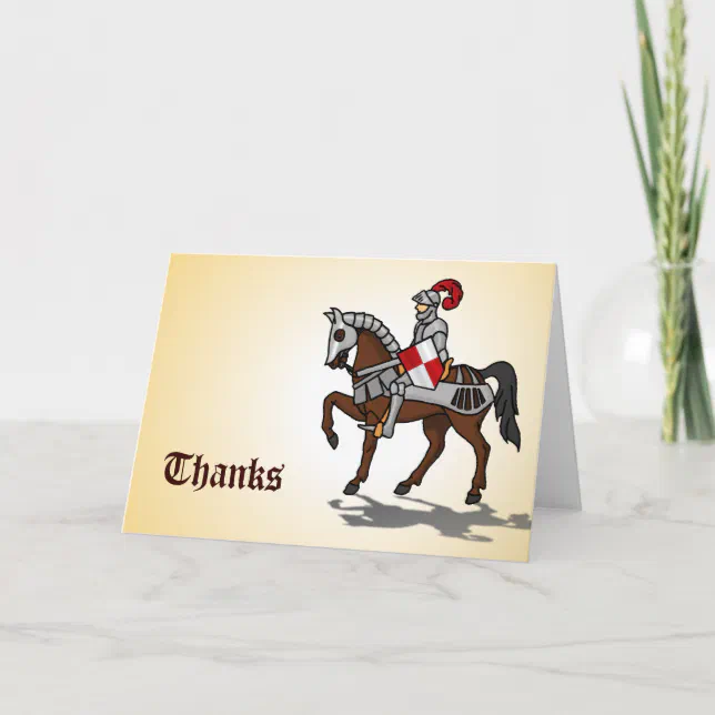 Thanks - Knight in shining Armor Thank You Card | Zazzle