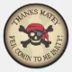 Thanks Matey Pirate Skull Thank You Sticker | Zazzle