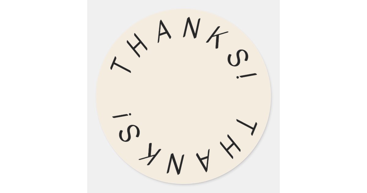 Thanks! Minimal Simple Design Thank You Sticker | Zazzle