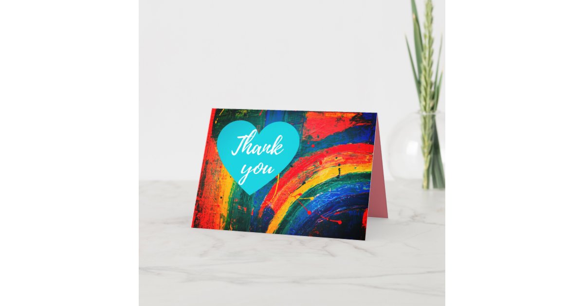 Thanks Rainbow Thank You Card | Zazzle