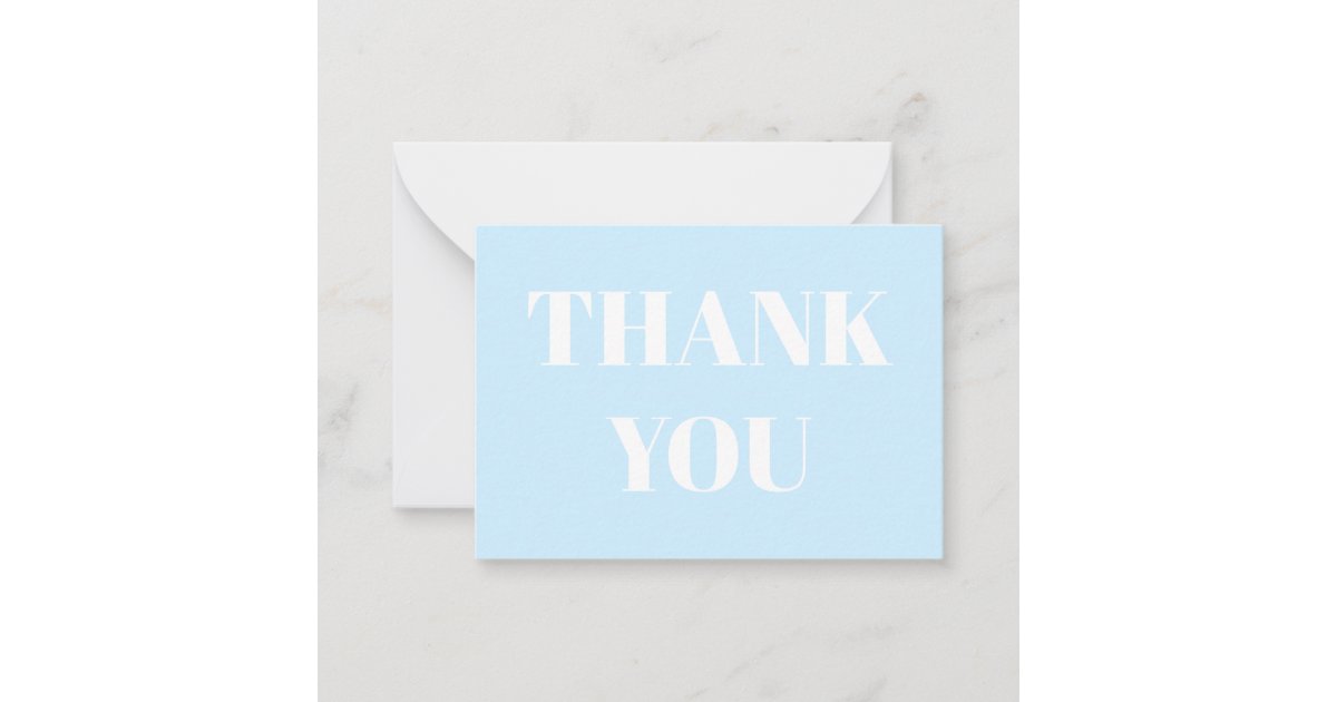 Thanks, Thank you, light blue white card | Zazzle