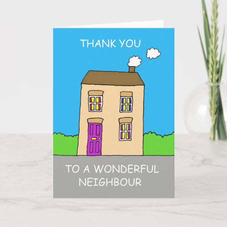 Thanks to Wonderful Neighbor UK Spelling Thank You Card | Zazzle