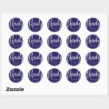 Thanks Typography Navy Blue Wedding Classic Round Sticker | Zazzle