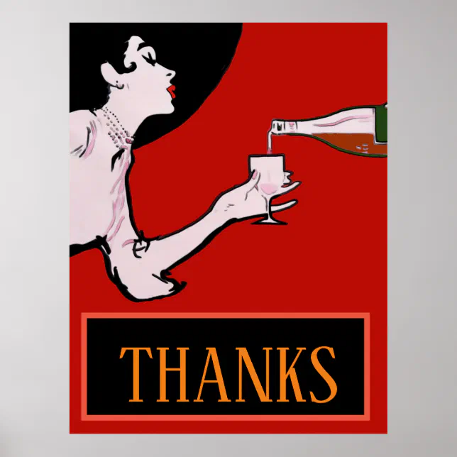 THANKS, Vintage Lady Posters | Zazzle