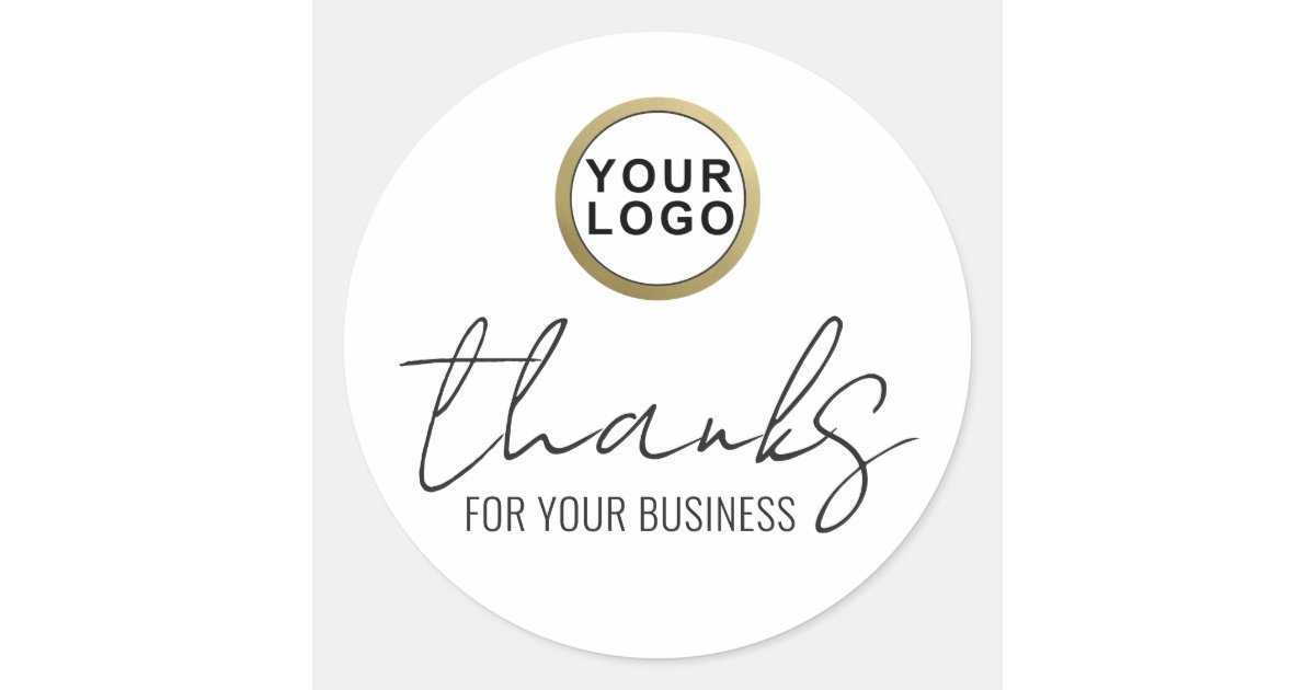 Thanks Your Logo Classic Round Sticker | Zazzle