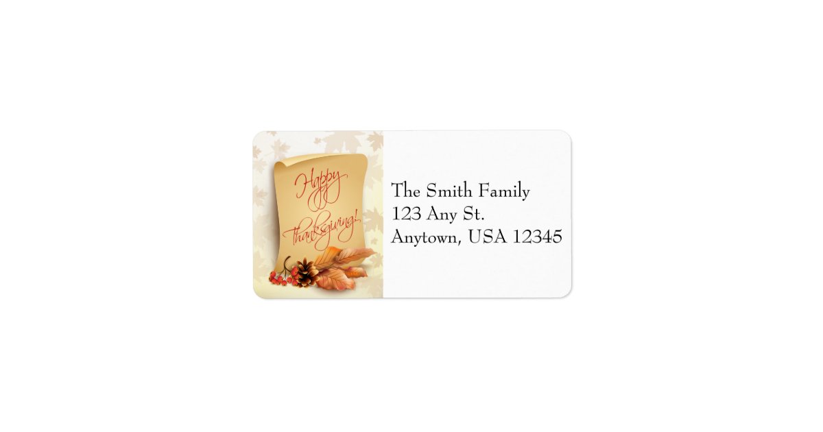 Thanksgiving Address Label with Fall Foliage | Zazzle