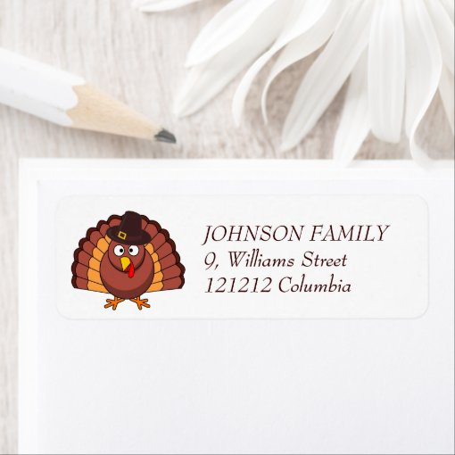 Thanksgiving Address Labels With Turkey | Zazzle