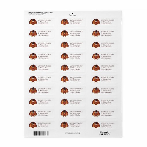 Thanksgiving Address Labels With Turkey | Zazzle