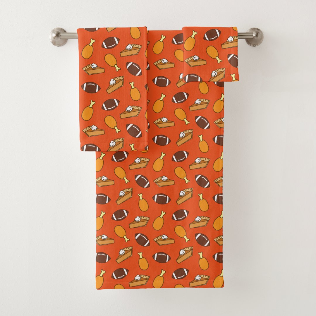 Thanksgiving and Football Bath Towel Set | Zazzle