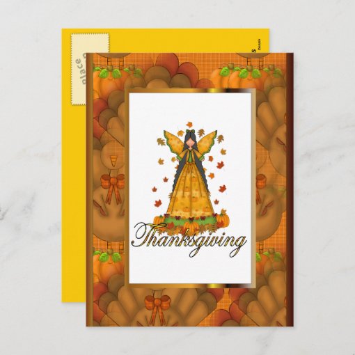 Thanksgiving Angel postcard | Zazzle