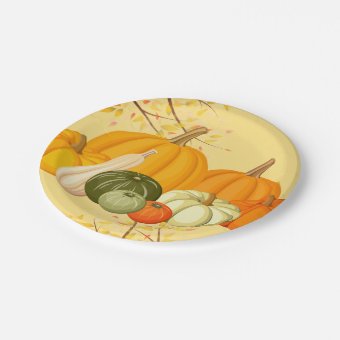 Thanksgiving Autumn 7" Paper Plates | Zazzle