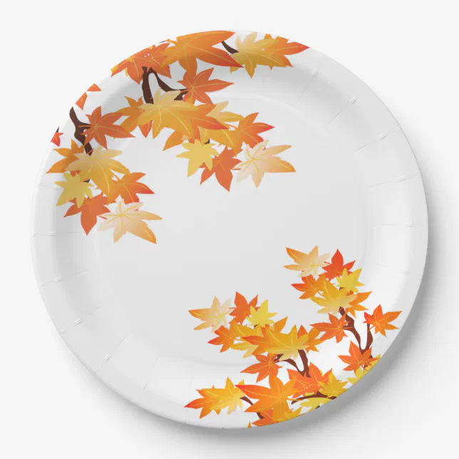 Thanksgiving Autumn 9" Paper Plates | Zazzle