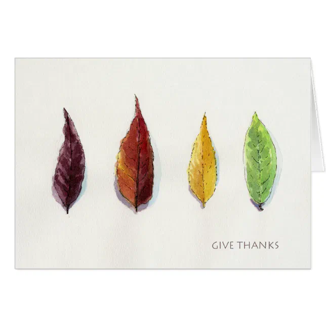 Thanksgiving Autumn Leaf Give Thanks Greeting Card | Zazzle