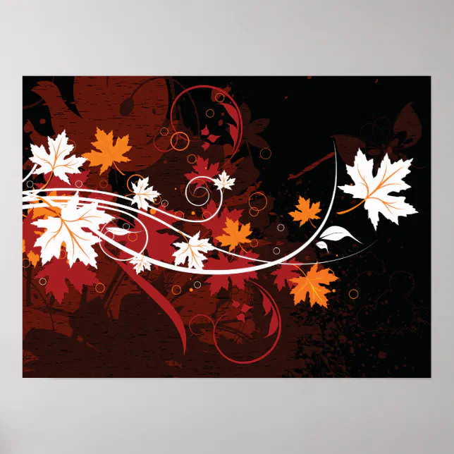 Thanksgiving autumn leaves-maple custom products poster | Zazzle