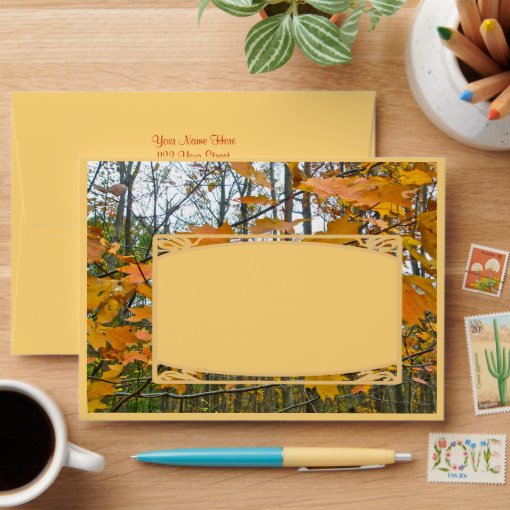 Thanksgiving Autumn Maple Foliage Envelope | Zazzle
