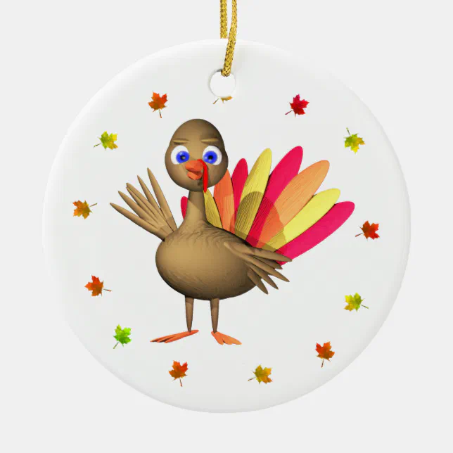 Thanksgiving Baby Turkey Ceramic Ornament | Zazzle