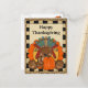 Thanksgiving Bear holiday greeting postcard | Zazzle