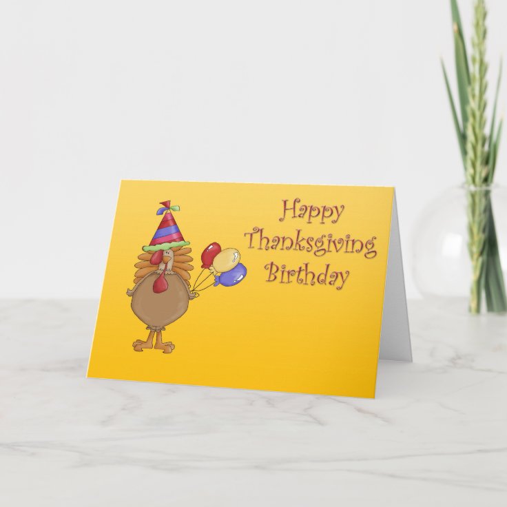 Thanksgiving Birthday Holiday Card | Zazzle