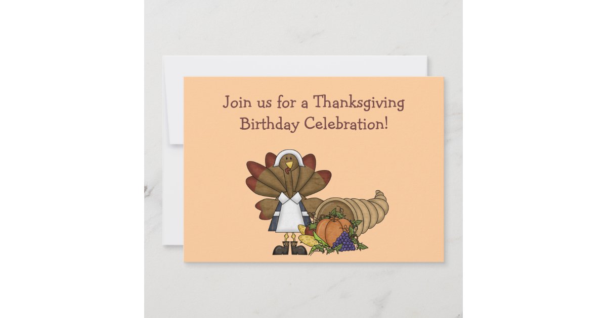 Thanksgiving Birthday Invitation | Zazzle