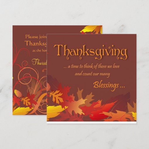 Thanksgiving Blessings - Dinner Party Invitation | Zazzle